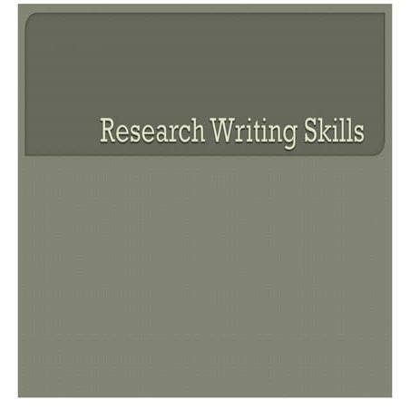 Research Writing Skills | PDF