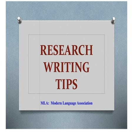 RESEARCH WRITING TIPS | PDF | Homework and Study | Education