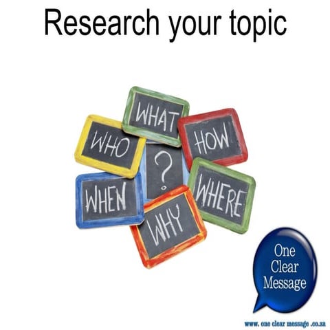 Researching your topic for presentations | PPT