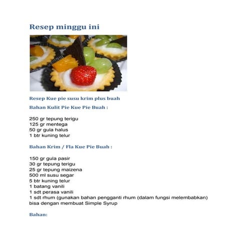 Resep kue pie | PDF