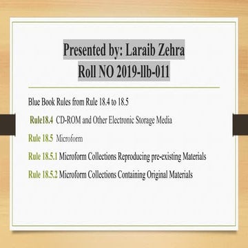 Blue Book Rules for referencing for a law student. | PPT