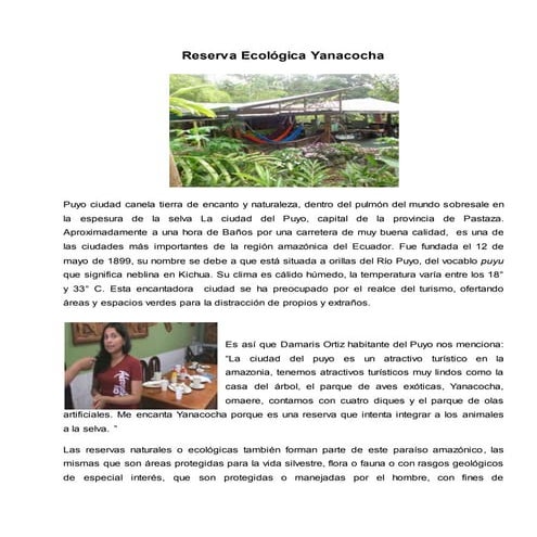 Reserva ecologica yanacocha | DOCX