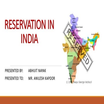 Reservation in India | PPTX