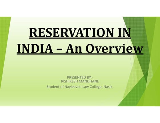 Reservation in india | PPT