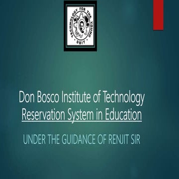 Reservation system in education | PPTX