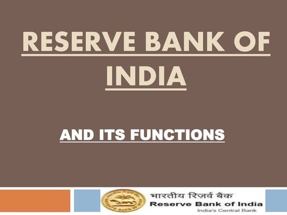 The reserve bank of india | PPT