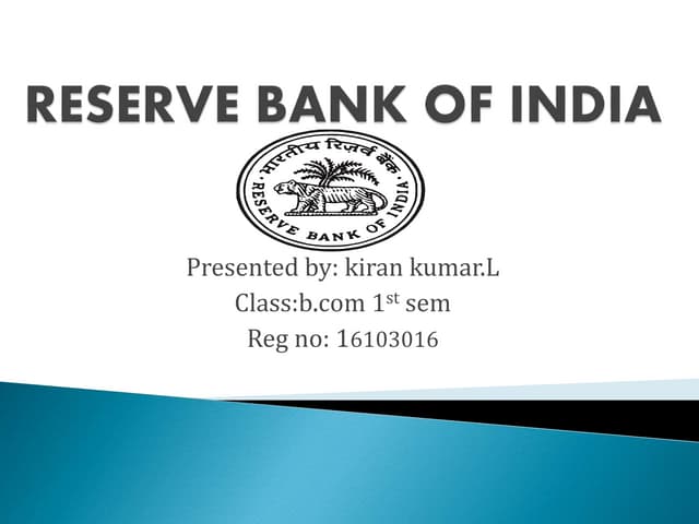 The reserve bank of india | PPTX