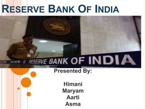 RBI Presentation | PPTX | Business Banking & Finance | Business