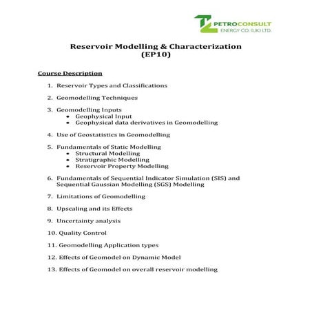 Reservoir modelling | PDF