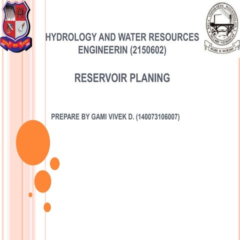 Reservoir planing | PPTX