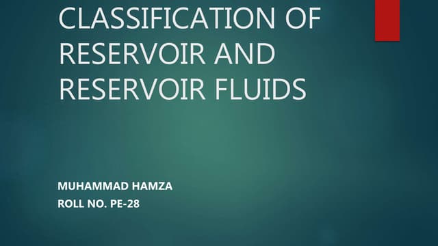 Lecture: 12 RESERVOIR ROCK AND FLUID PROPERTIES (PME 1110) | PDF