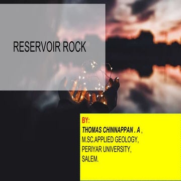 reservoir rock in fuel geology | PPTX