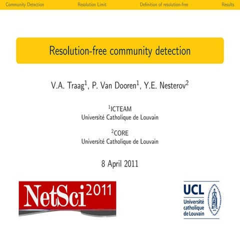 Resolution-free community detection | PPT