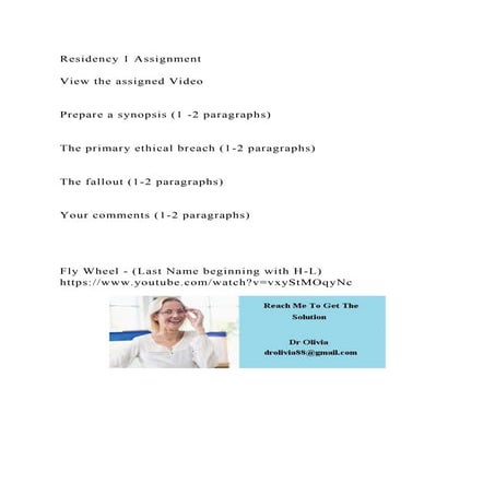 Residency 1 AssignmentView the assigned Video Prepare a sy | DOCX
