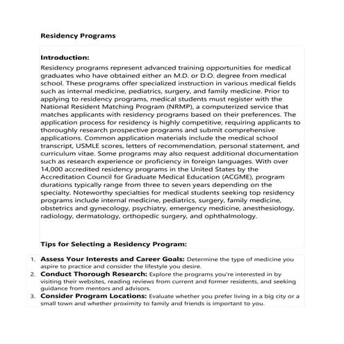 Residency Programs.docx