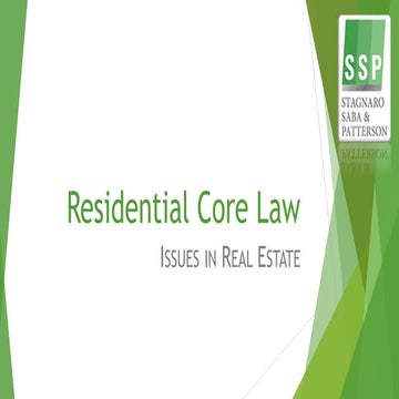 Residential Core Law: House Bill 532 and How it Will Affect You | PPTX