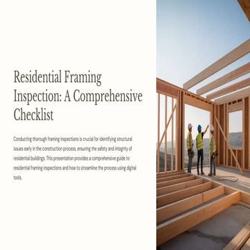 Residential Framing Checklist with eAuditor Audits & Inspections | PDF