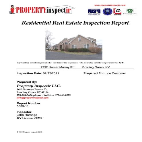 Residential home inspection sample report | PDF