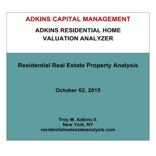 Residential Real Estate Property Analysis Report | PDF | Home Insurance ...