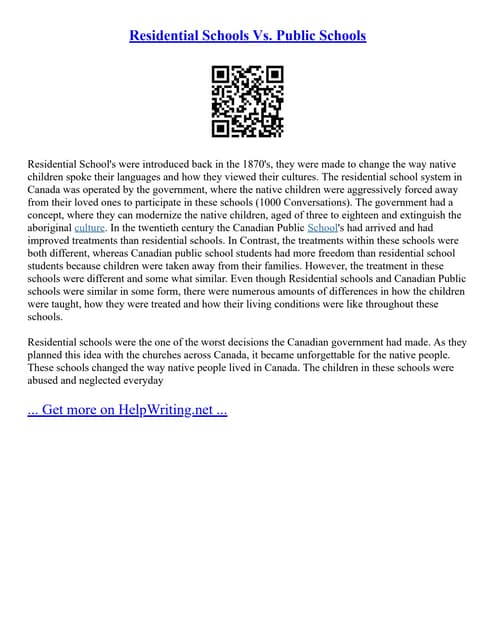 Residential Education In Residential Schools | PDF