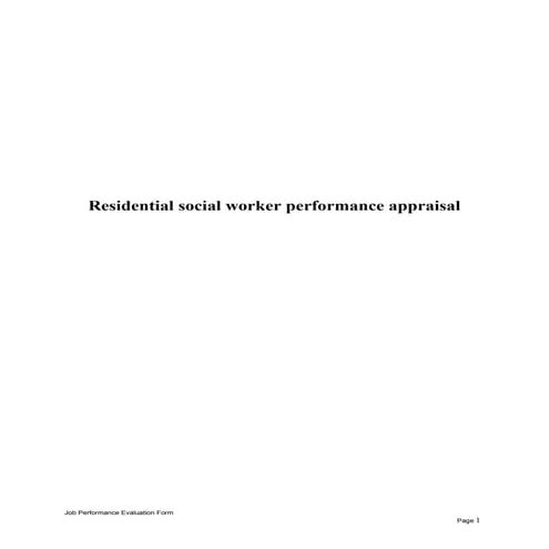 Residential social worker performance appraisal | DOC