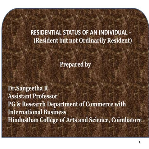 Residential status | PPT