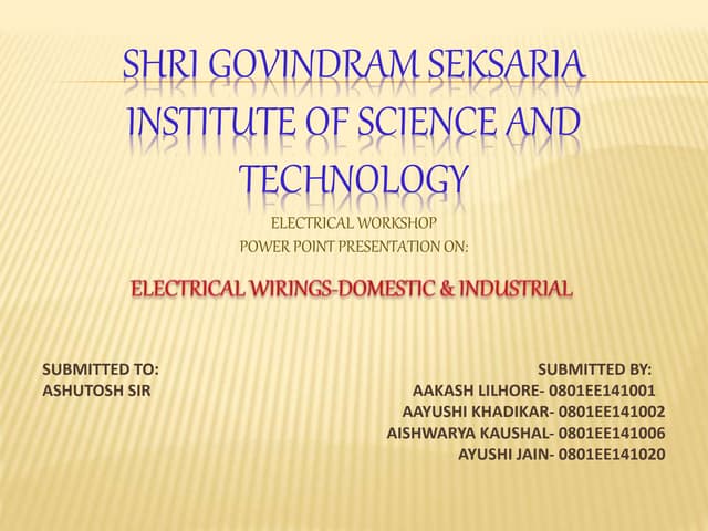 HOME WIRING(domestic wiring) | PPTX