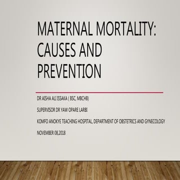 Maternal mortality rate and its prevention | PPTX