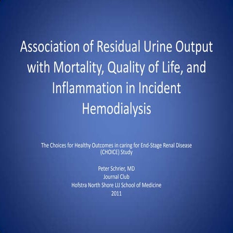 Journal Club Residual Renal Function Pptx