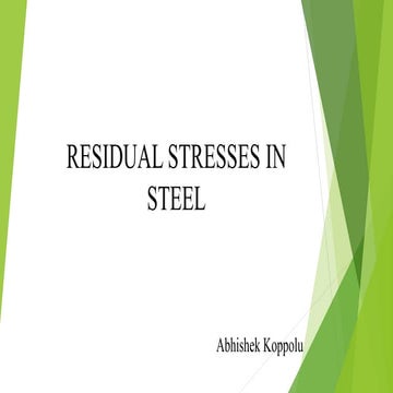 Residual stresses in steel | PPT