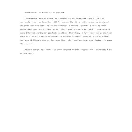 Resignation sample | DOC