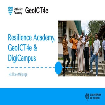 How Resilience Academy and GeoICT4e project uses DigiCampus to deliver 21st Century Multi ...