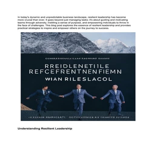 Resilient Leadership_ Inspiring and Empowering Others in the Face of ...