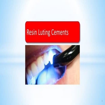 Resin Luting Cement for dental students in bds | PPTX