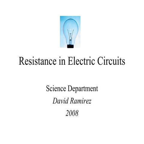 Resistance In Circuits | PPT