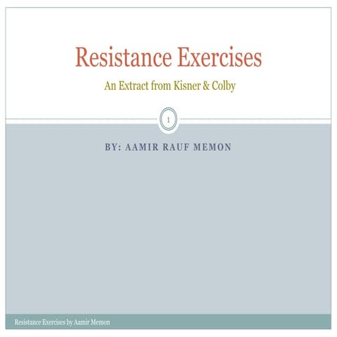 Resistance exercises | PDF