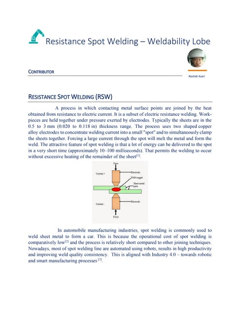 Spot welding basic parameters setting - basic calculations / equations | PDF