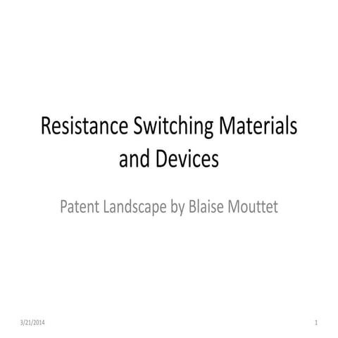 Resistance switching materials and devices | PDF