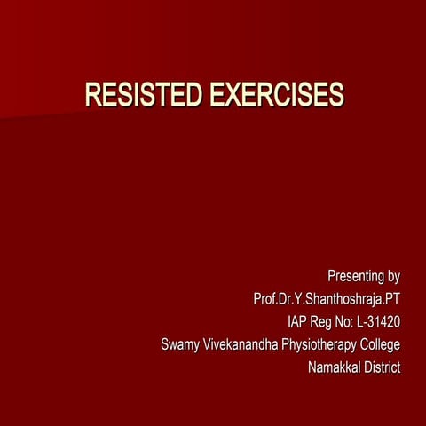 Resistance exercise | PPTX
