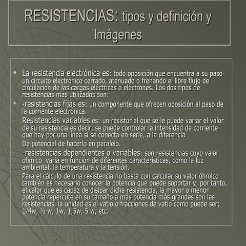 Resistencias tipos y definicion | PPT