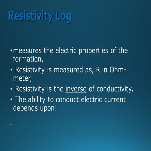 Resistivity logs, well logging .Mahmoud althini | PDF