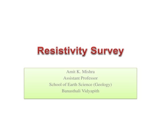 Resistivity method | PPT | Geology | Science
