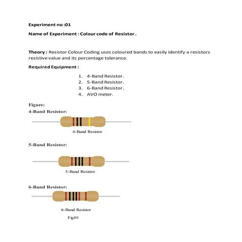 Resistor Color Code Pdf The Standard Resistor Color Code Chart | PDF