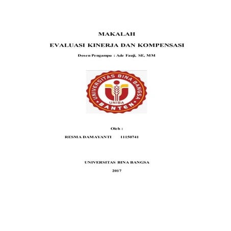 tugas Resma damayanti 11150741_makalah_2_evaluasi_kinerja_dan ...