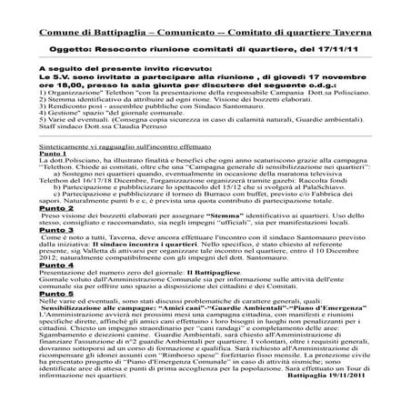 Resoconto riunione | PDF