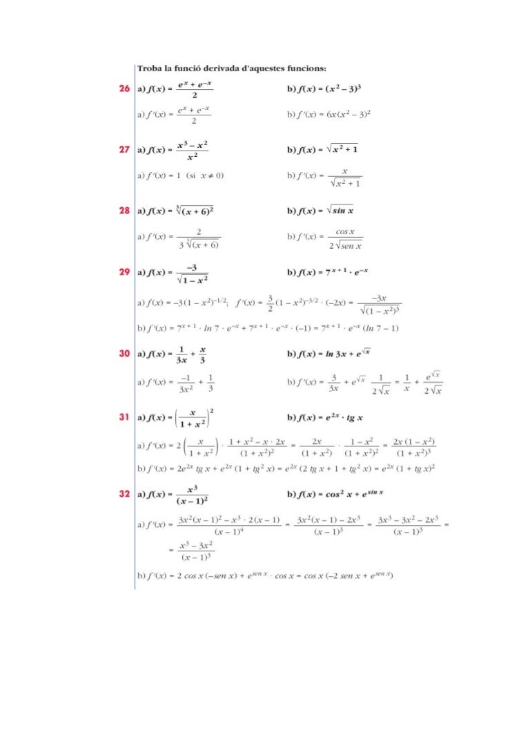Derivades i aplicacions