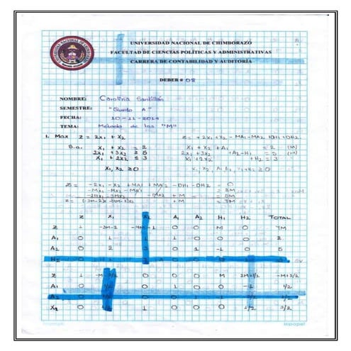 Resolución de ejercicios en el programa simplex | DOCX