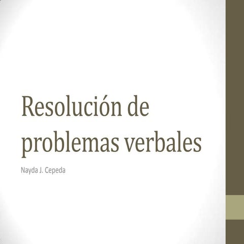 Resolución de problemas verbales | PPTX