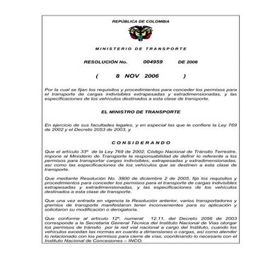 Resolucion 4959 de 8 noviembre de 2006 | PDF
