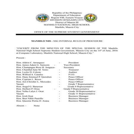 SSG Internal rules and Regulations | DOC